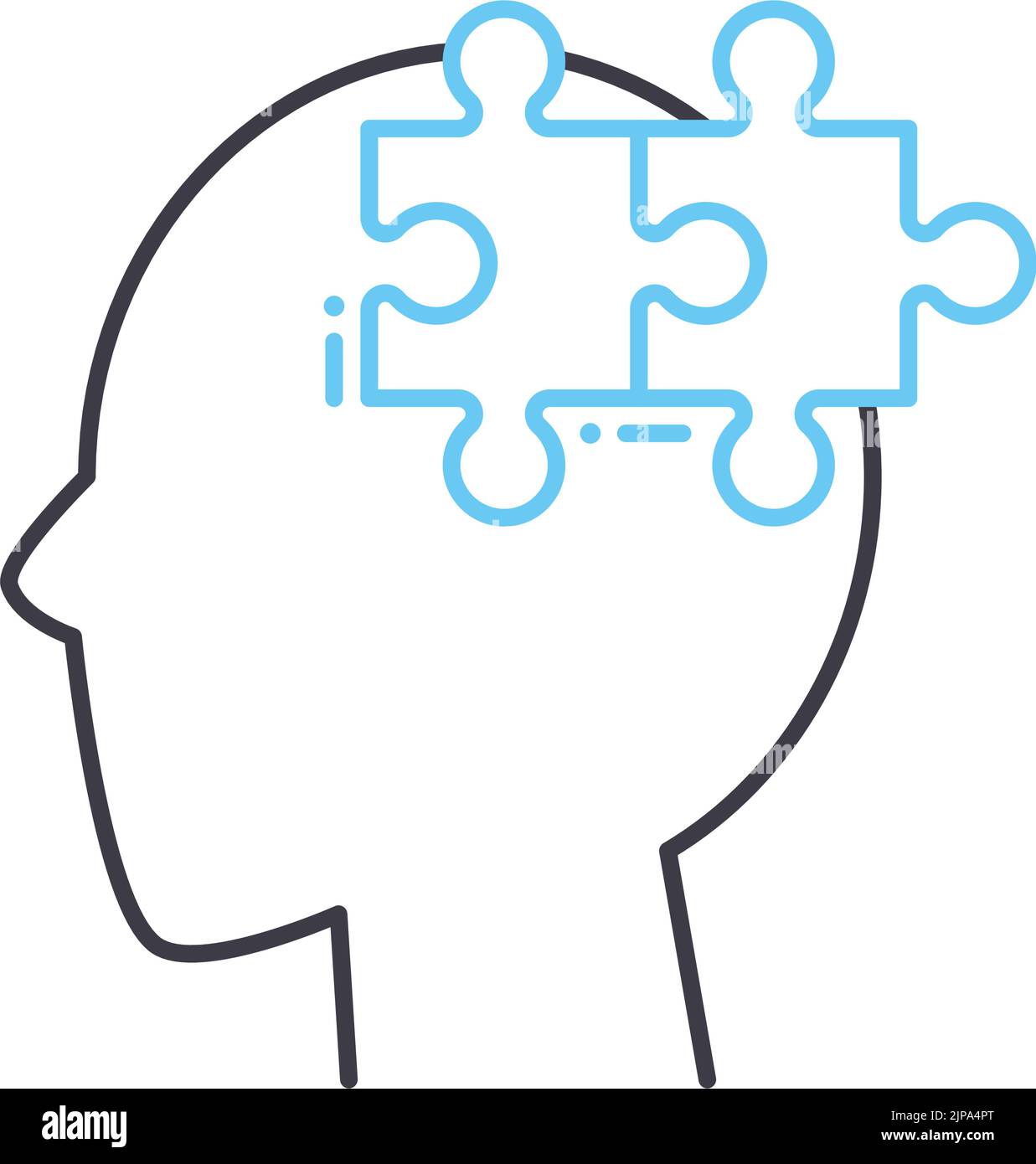 solution mind line icon, outline symbol, vector illustration, concept ...