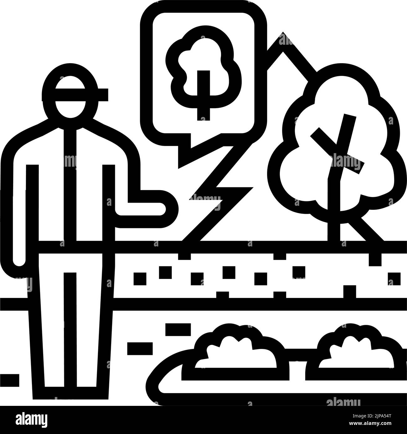 landscaping garden line icon vector illustration Stock Vector Image ...