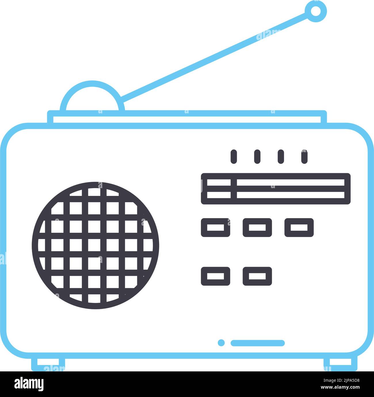 radio line icon, outline symbol, vector illustration, concept sign ...
