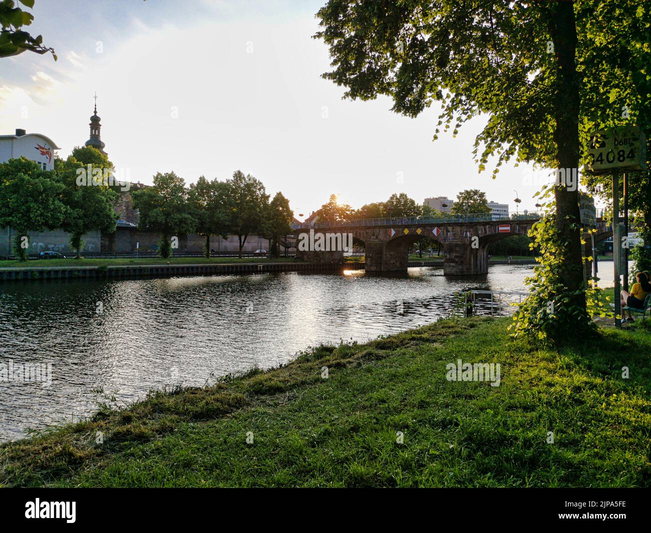 A scenic Old Bridge in Saarland, Germany on a sunny spring day Stock ...