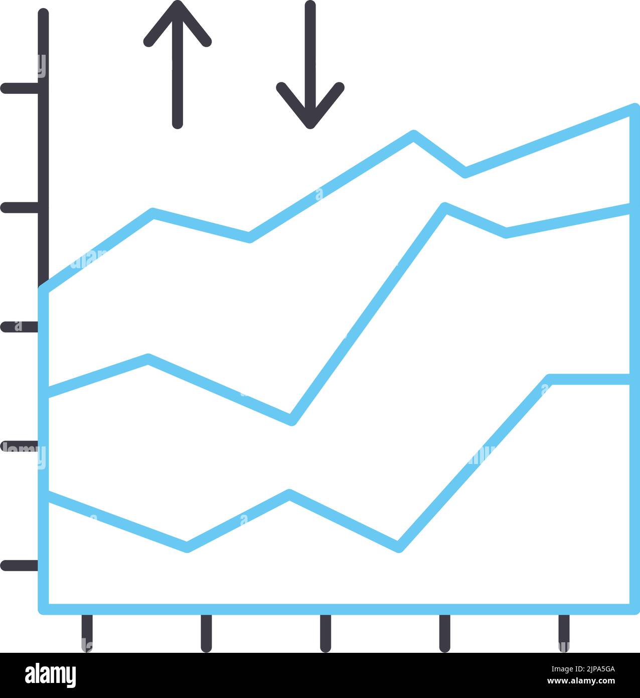 histogram line icon, outline symbol, vector illustration, concept sign ...