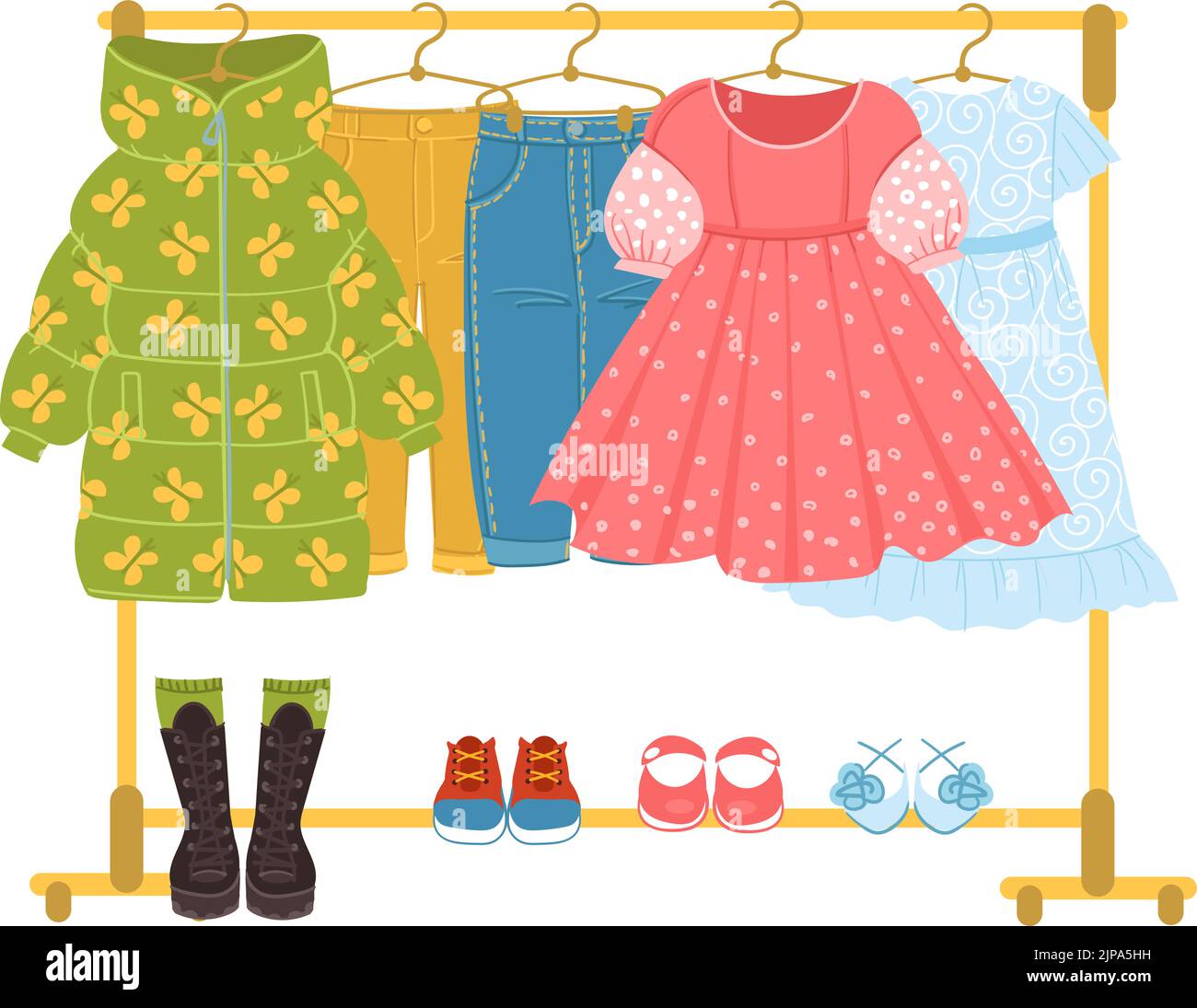 Wear hanging on rack Stock Vector Images - Alamy