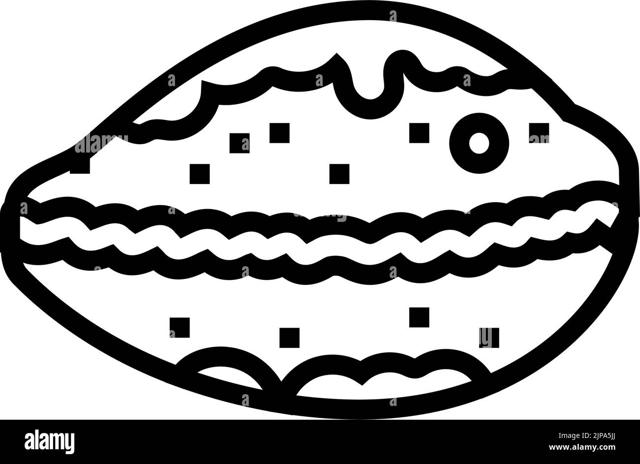 cowrie sea shell beach line icon vector illustration Stock Vector Image ...