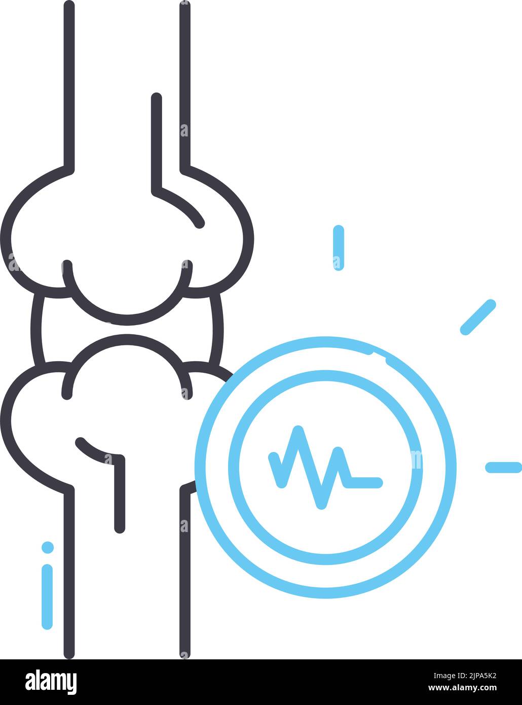 joint pain line icon, outline symbol, vector illustration, concept sign ...