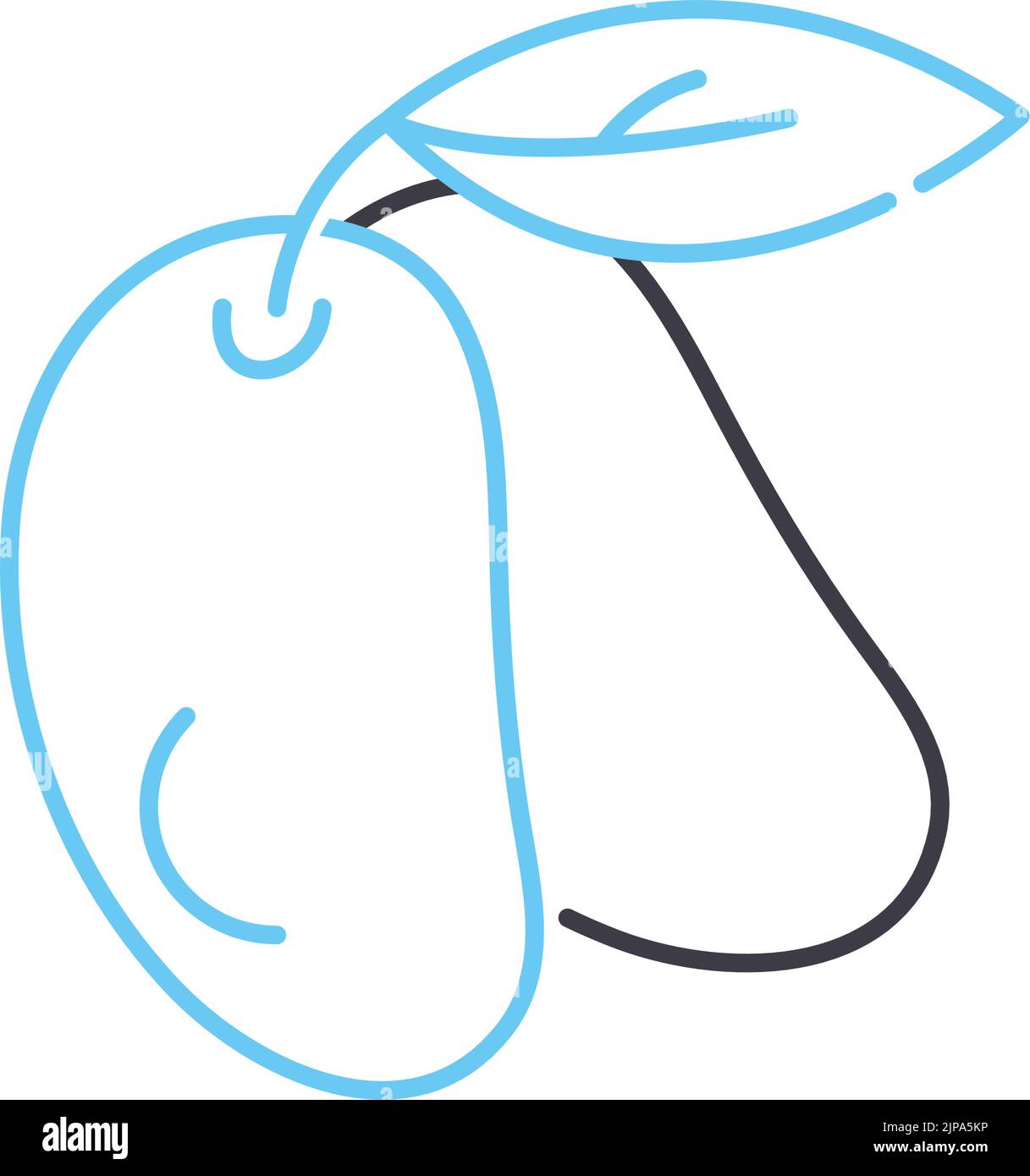 mango line icon, outline symbol, vector illustration, concept sign ...