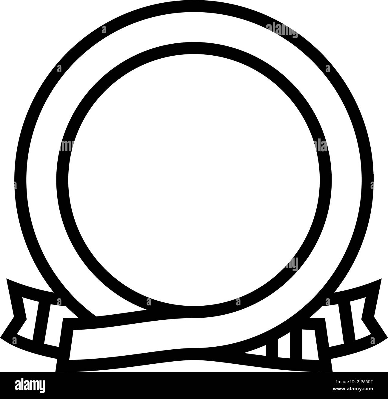 frame ribbon banner design line icon vector illustration Stock Vector ...