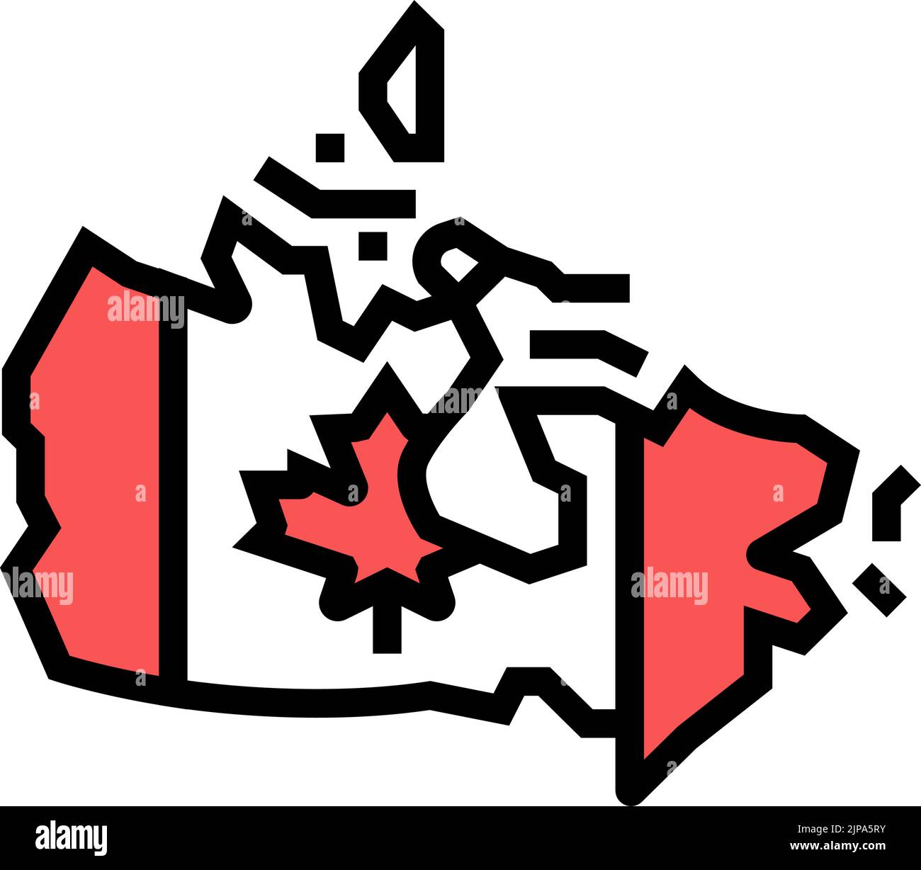 canada country map flag color icon vector illustration Stock Vector ...