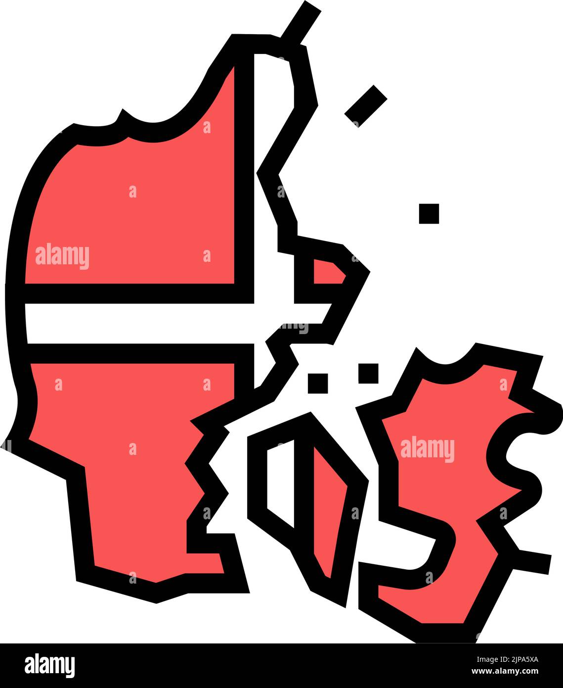 denmark country map flag color icon vector illustration Stock Vector ...