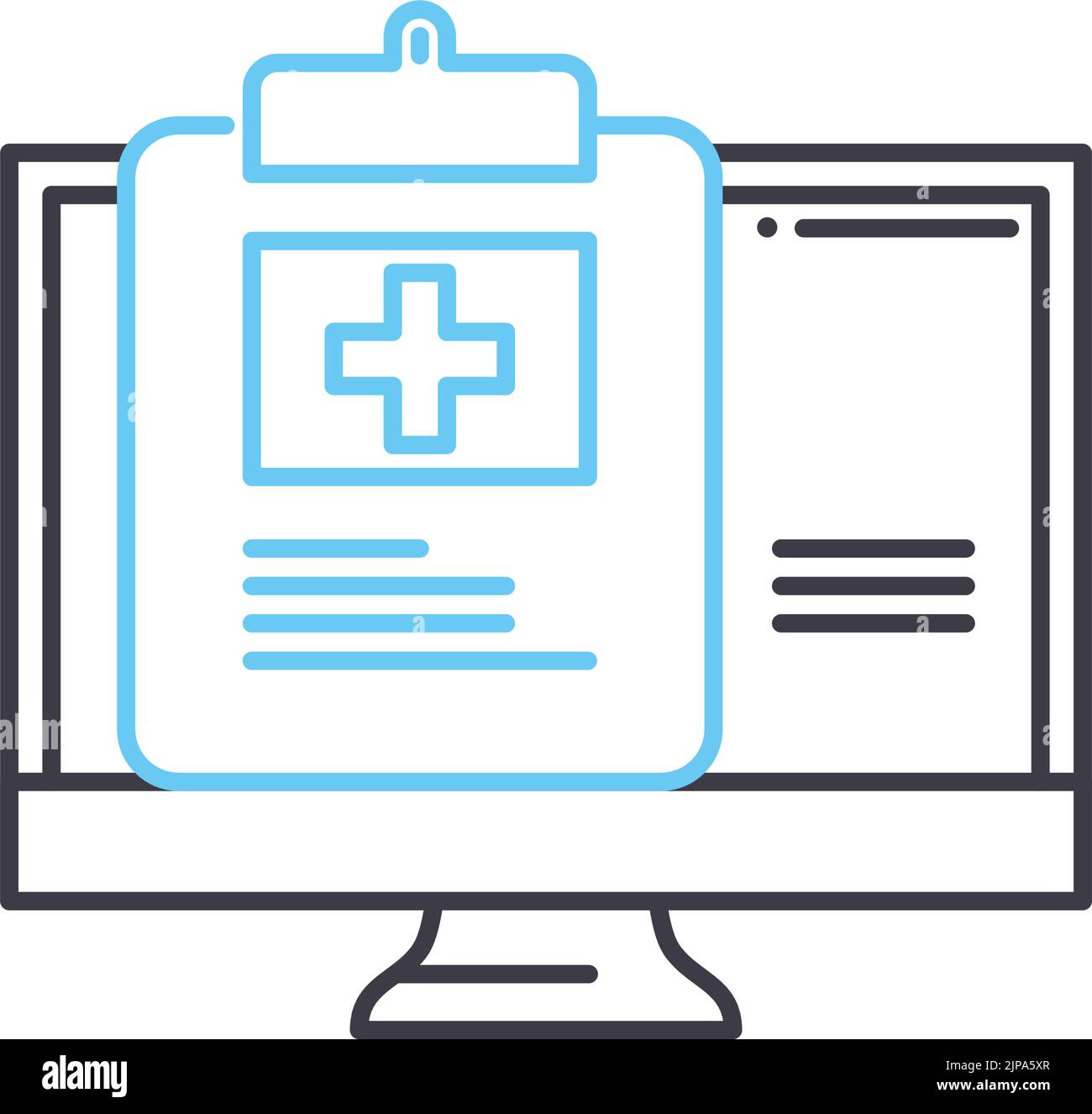 Online Health Check Line Icon Outline Symbol Vector Illustration