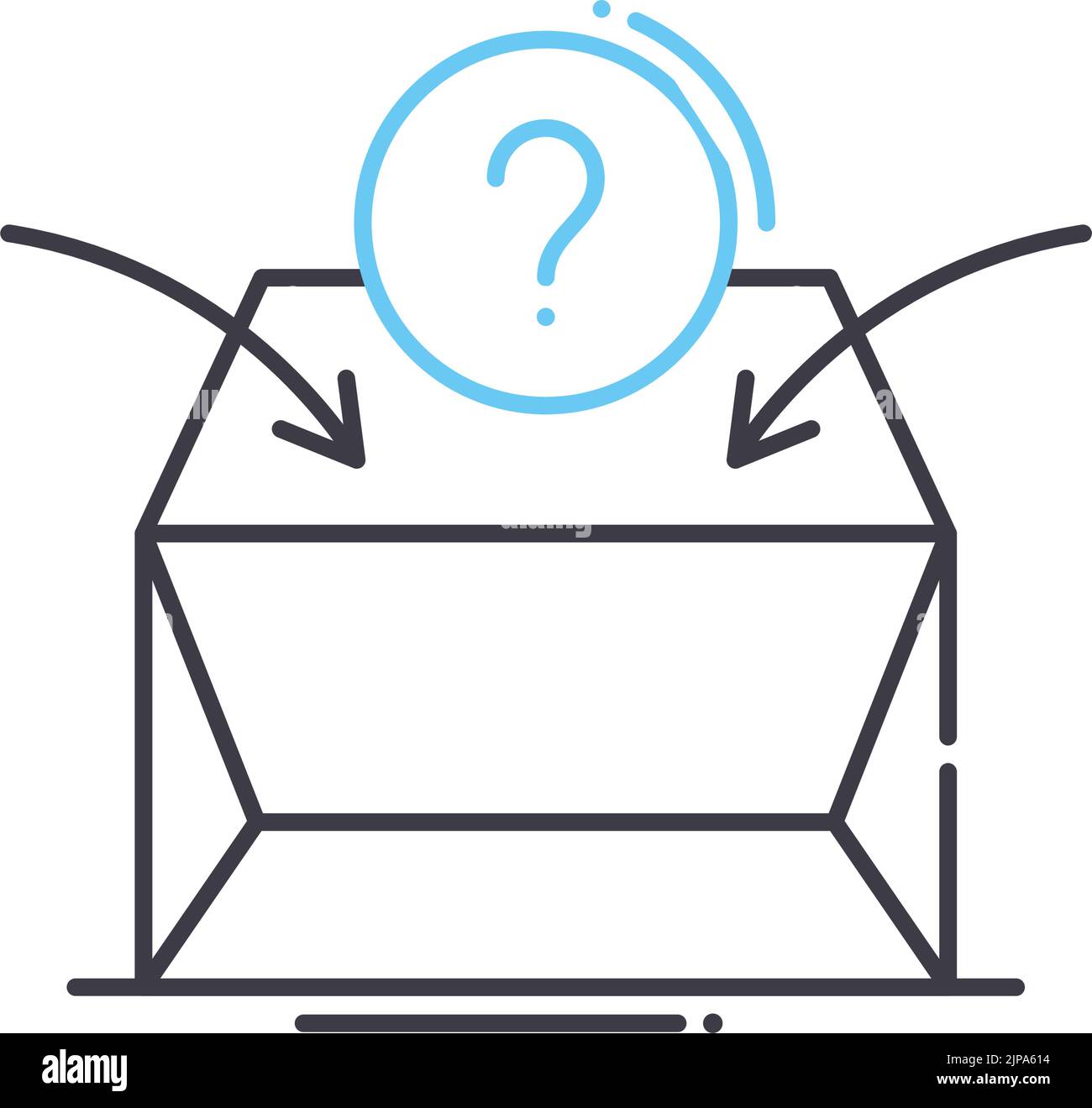 project box line icon, outline symbol, vector illustration, concept ...