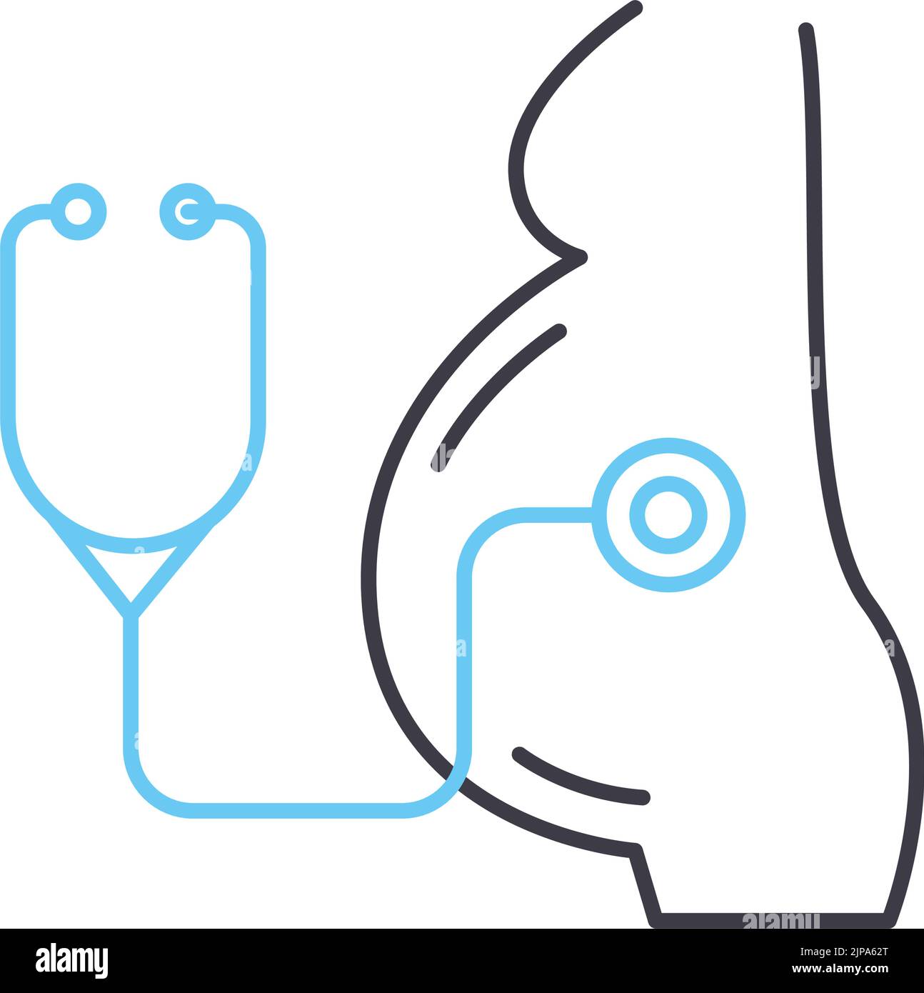 obstetrics line icon, outline symbol, vector illustration, concept sign ...