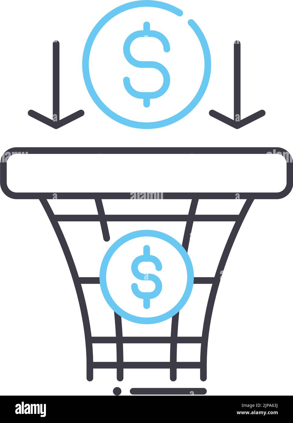 Sales Pipeline Line Icon Outline Symbol Vector Illustration Concept