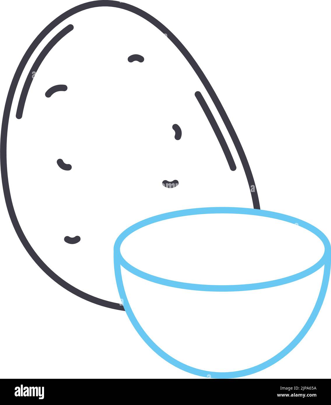 potato line icon, outline symbol, vector illustration, concept sign ...