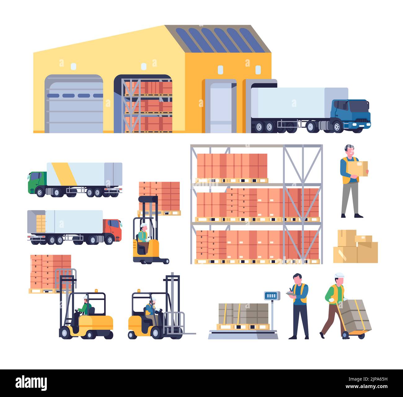 Logistics cargo. Transportable freight delivery. Shipping equipment ...