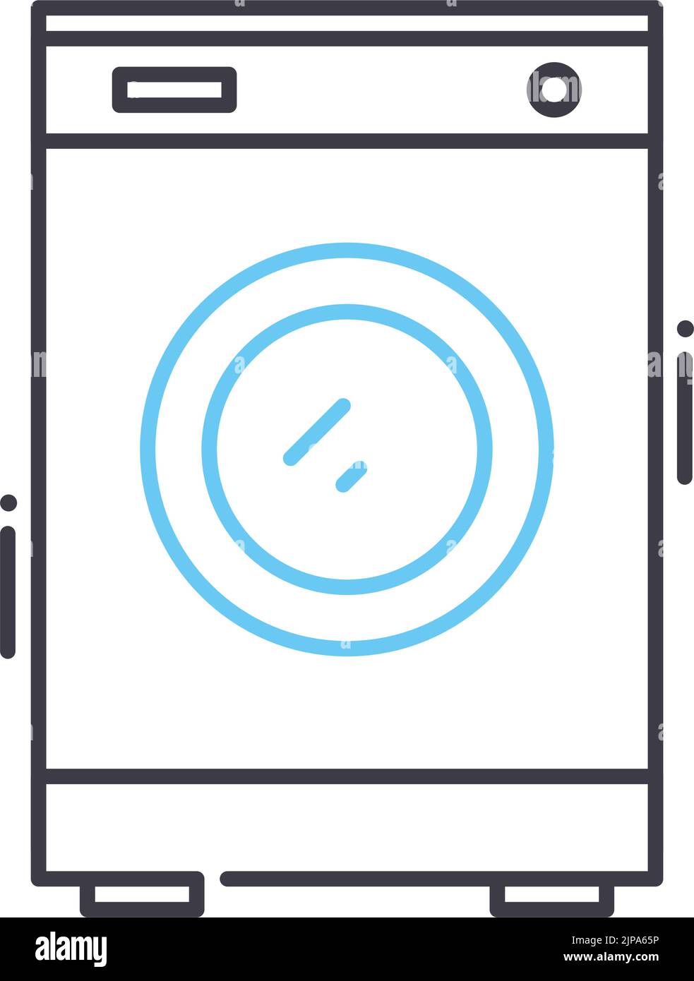 washing machine line icon, outline symbol, vector illustration, concept ...