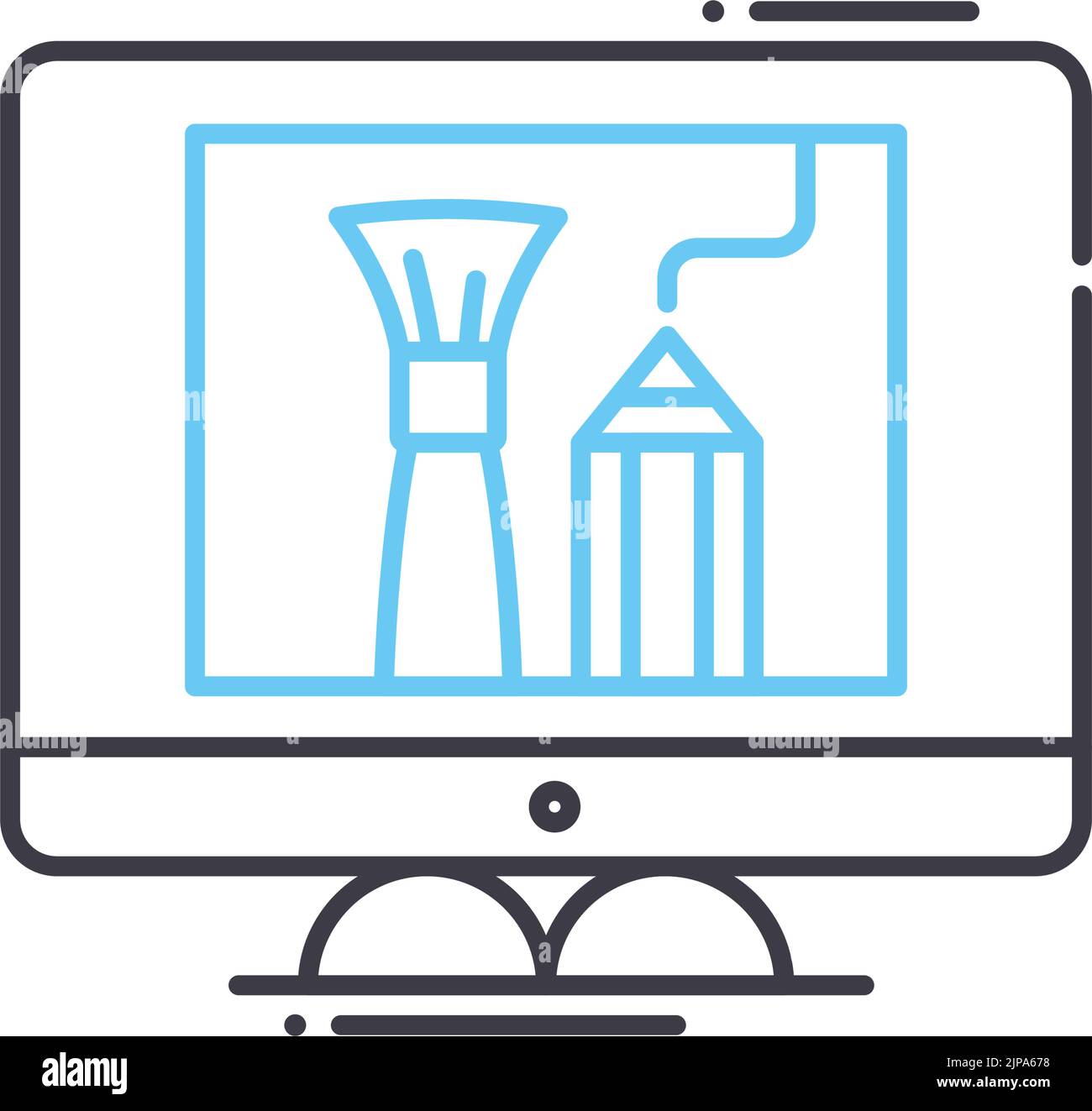 graphic designer line icon, outline symbol, vector illustration ...