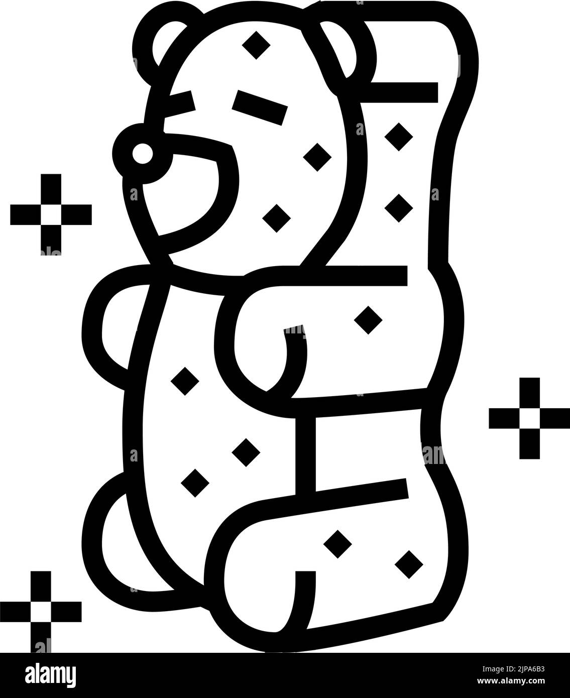 bear jelly candy gummy line icon vector illustration Stock Vector Image ...