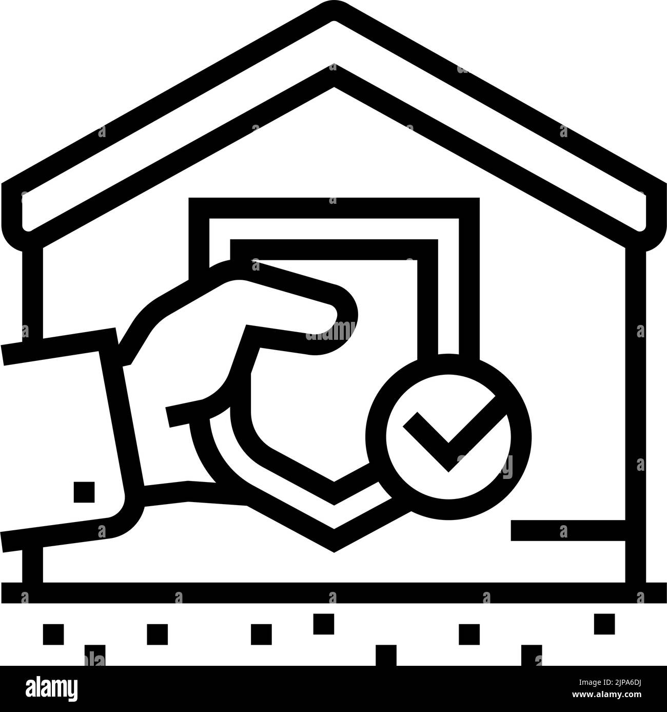 insurance property estate home line icon vector illustration Stock ...