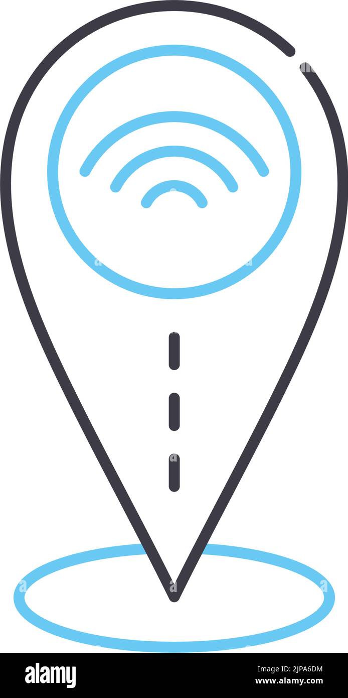 signal line icon, outline symbol, vector illustration, concept sign ...