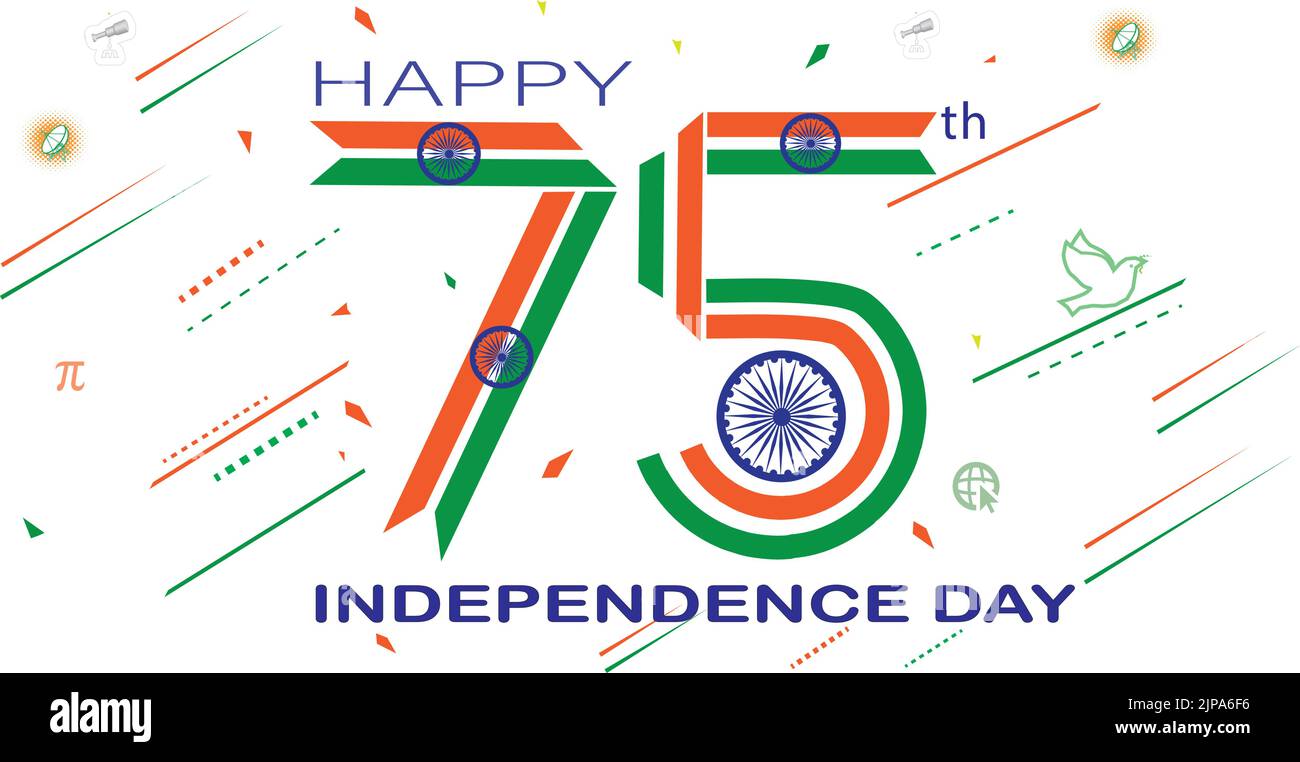 Happy 75th independence day to india Stock Vector Images - Alamy