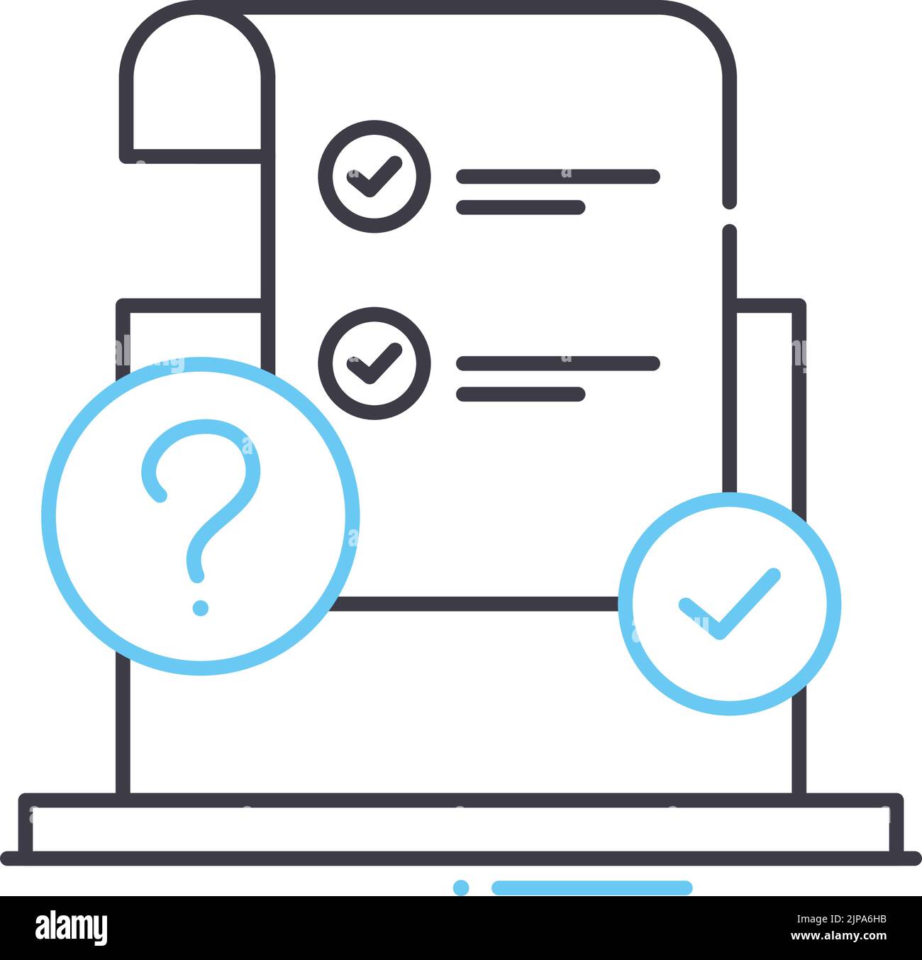 online survey line icon, outline symbol, vector illustration, concept ...