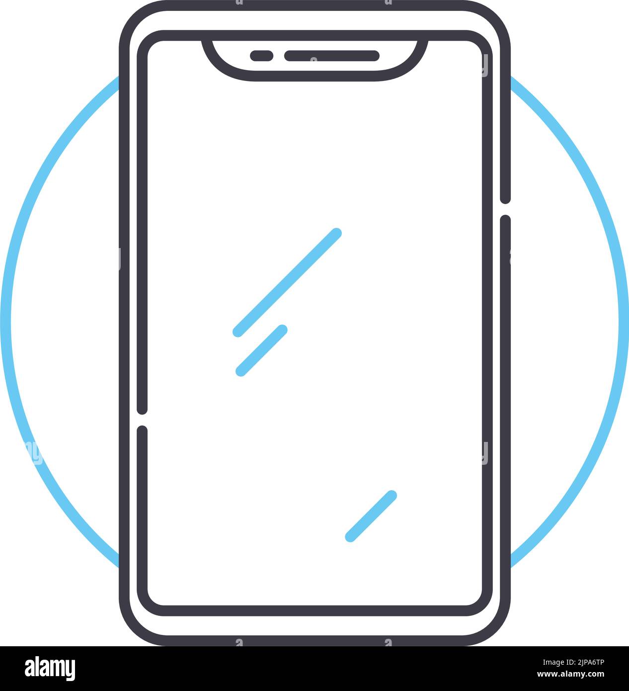 mobile line icon, outline symbol, vector illustration, concept sign ...