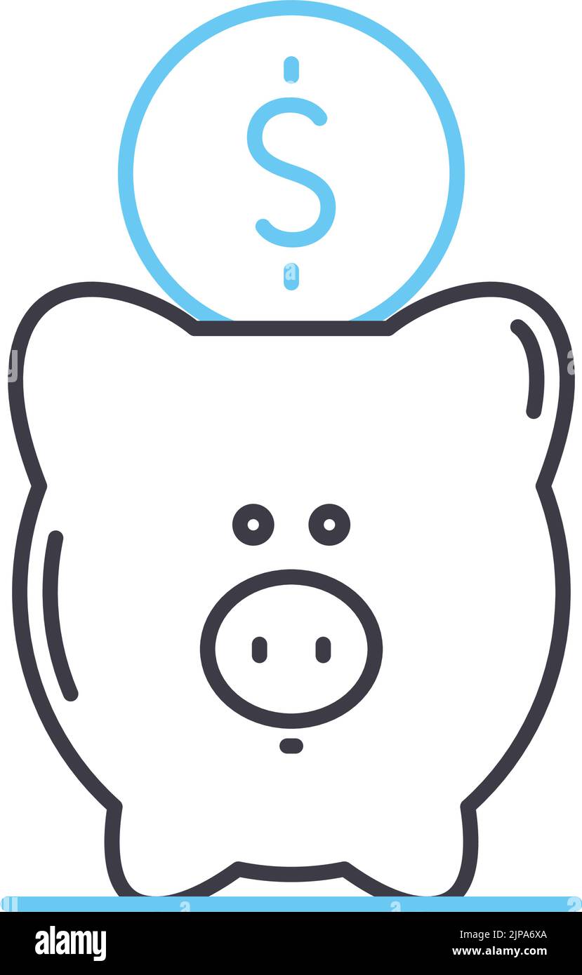 savings line icon, outline symbol, vector illustration, concept sign ...