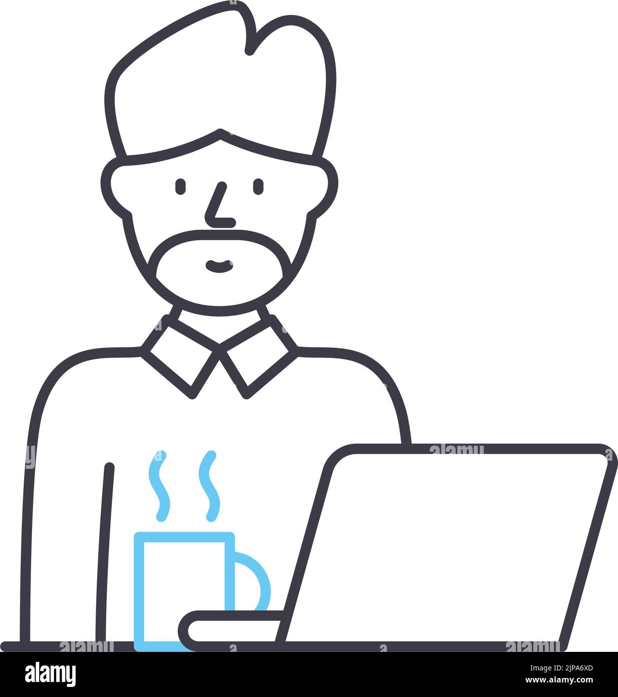 freelance line icon, outline symbol, vector illustration, concept sign ...