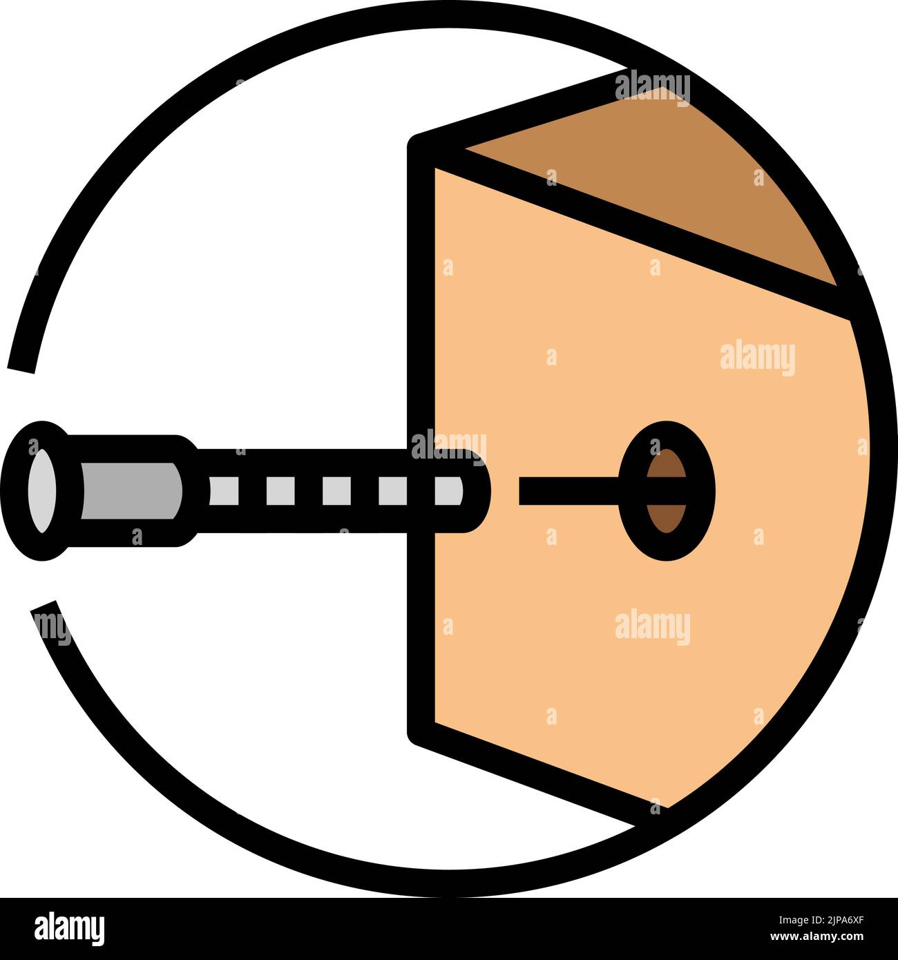 insert metal screw assembly furniture color icon vector illustration ...