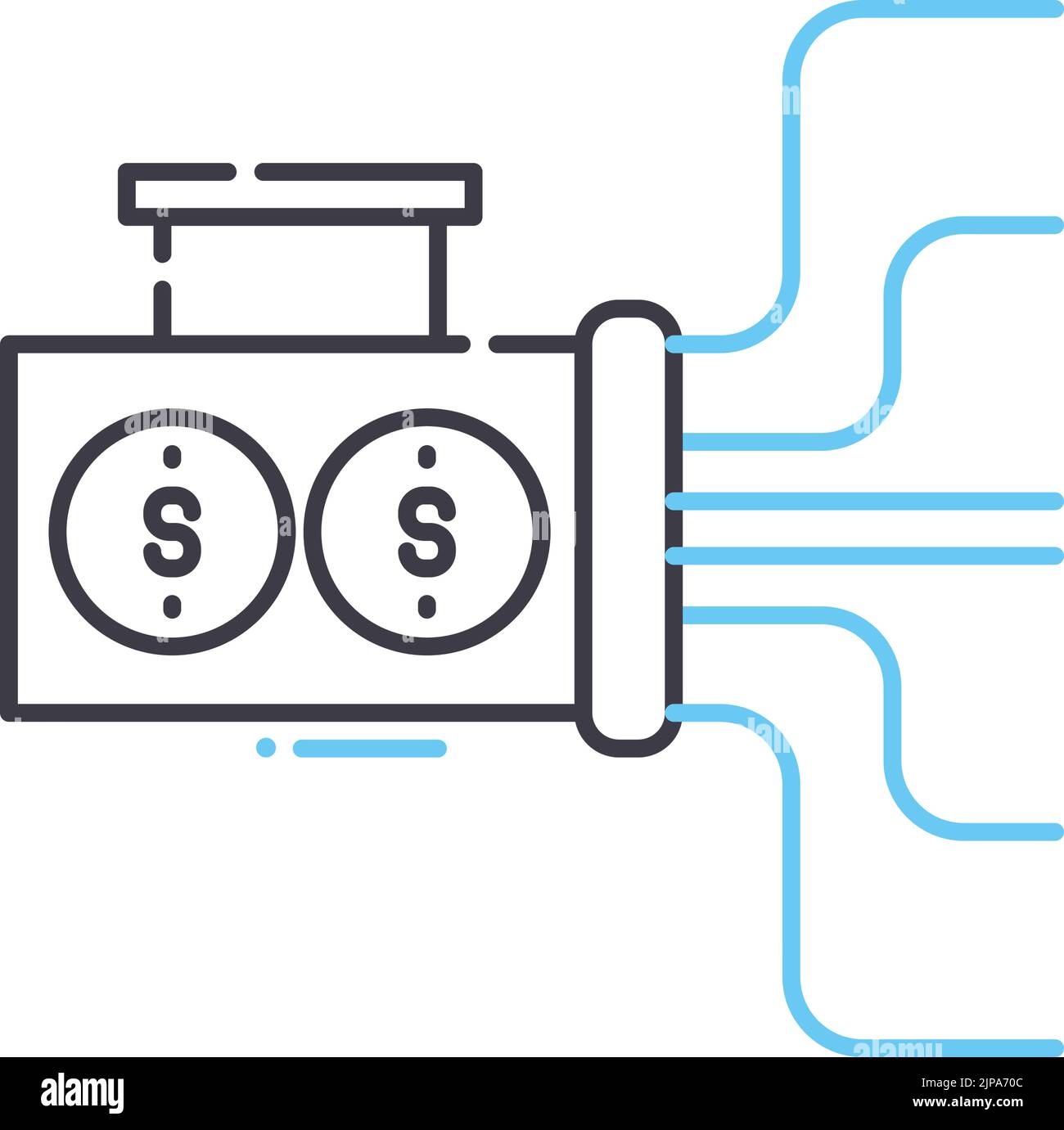money flow line icon, outline symbol, vector illustration, concept sign ...