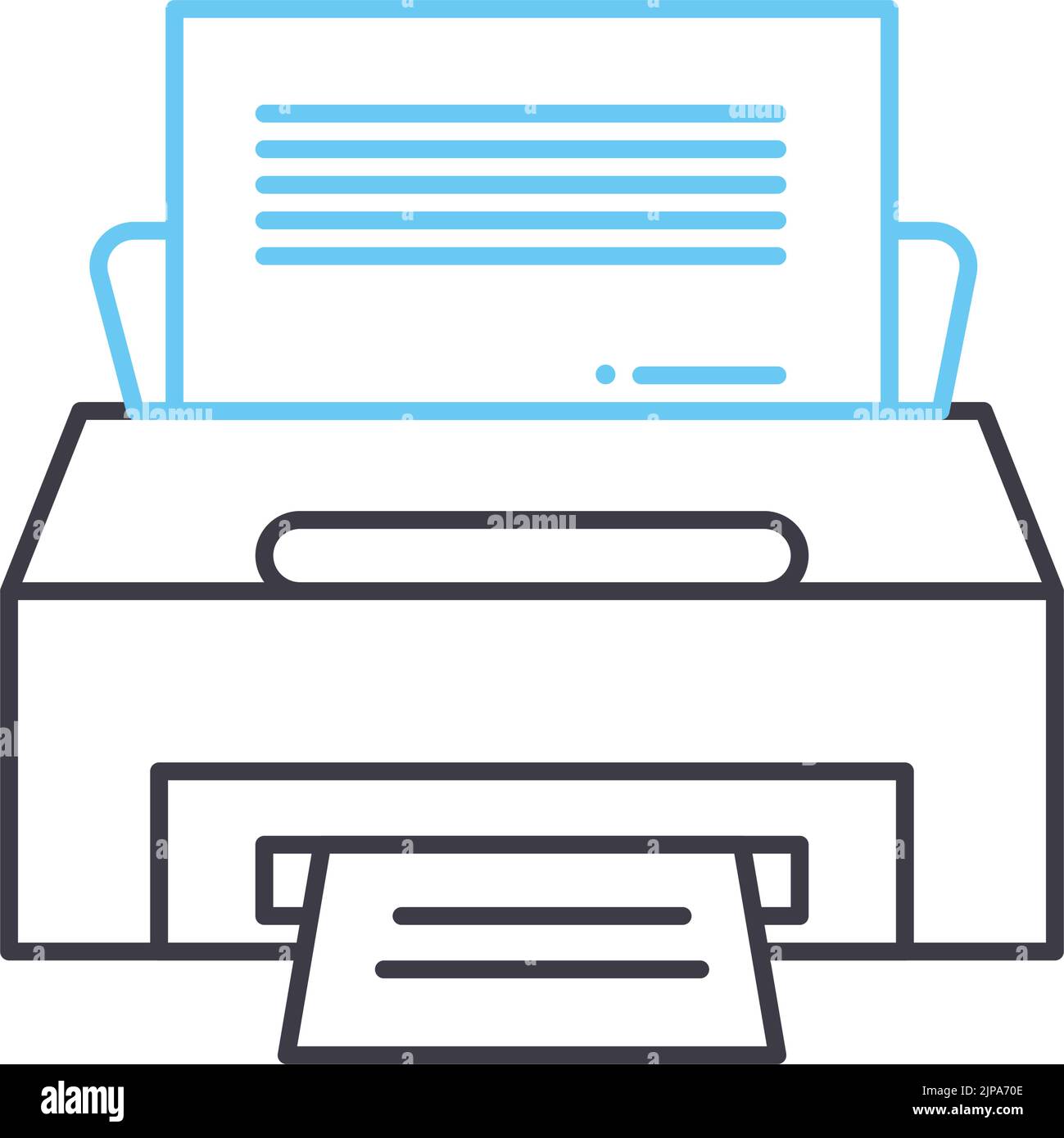 printer line icon, outline symbol, vector illustration, concept sign ...