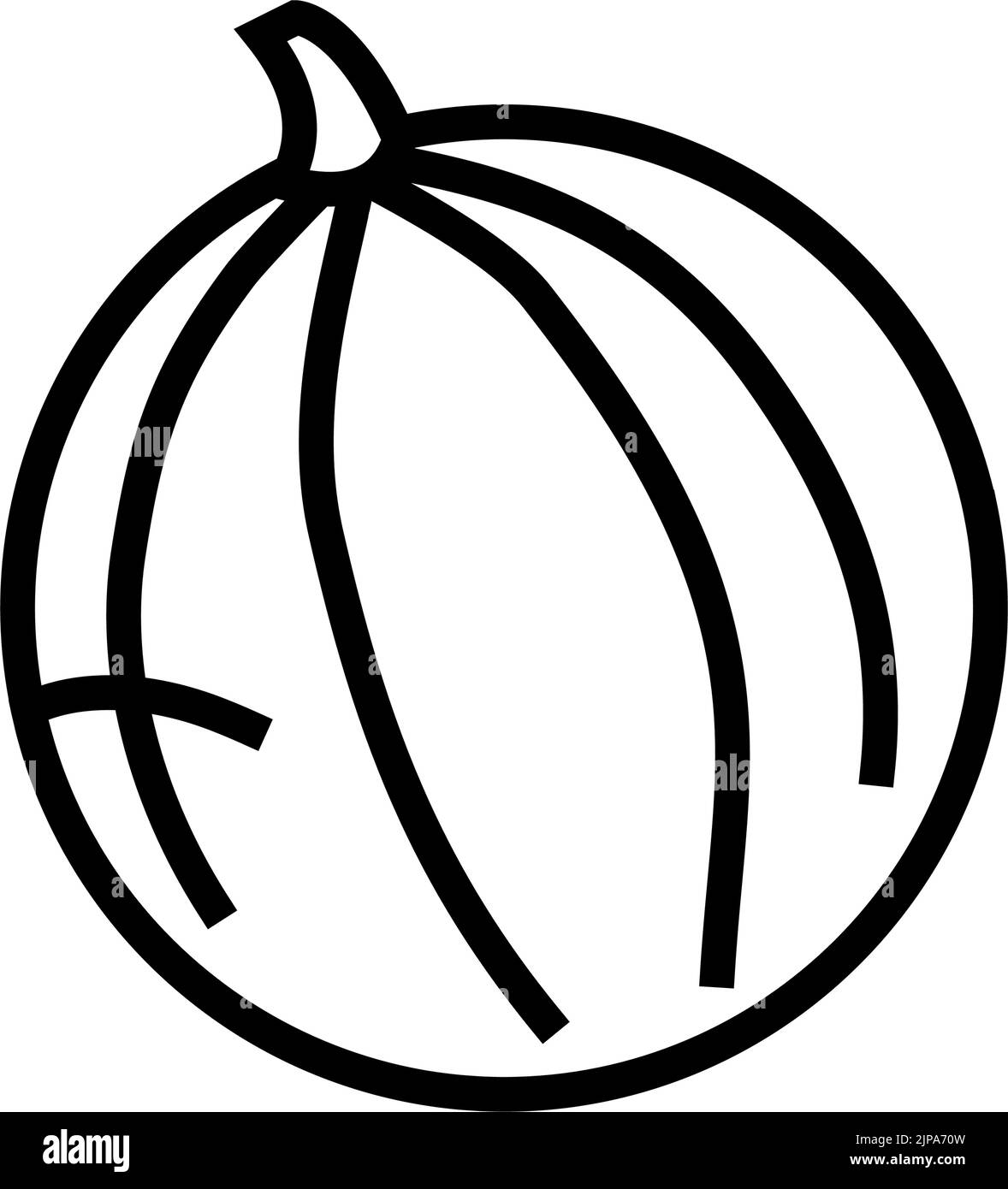 melon round cantaloupe line icon vector illustration Stock Vector Image ...