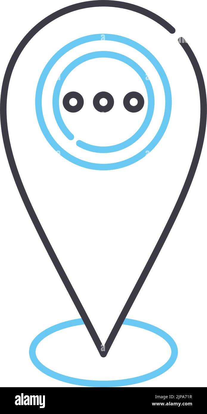 map marker line icon, outline symbol, vector illustration, concept sign ...