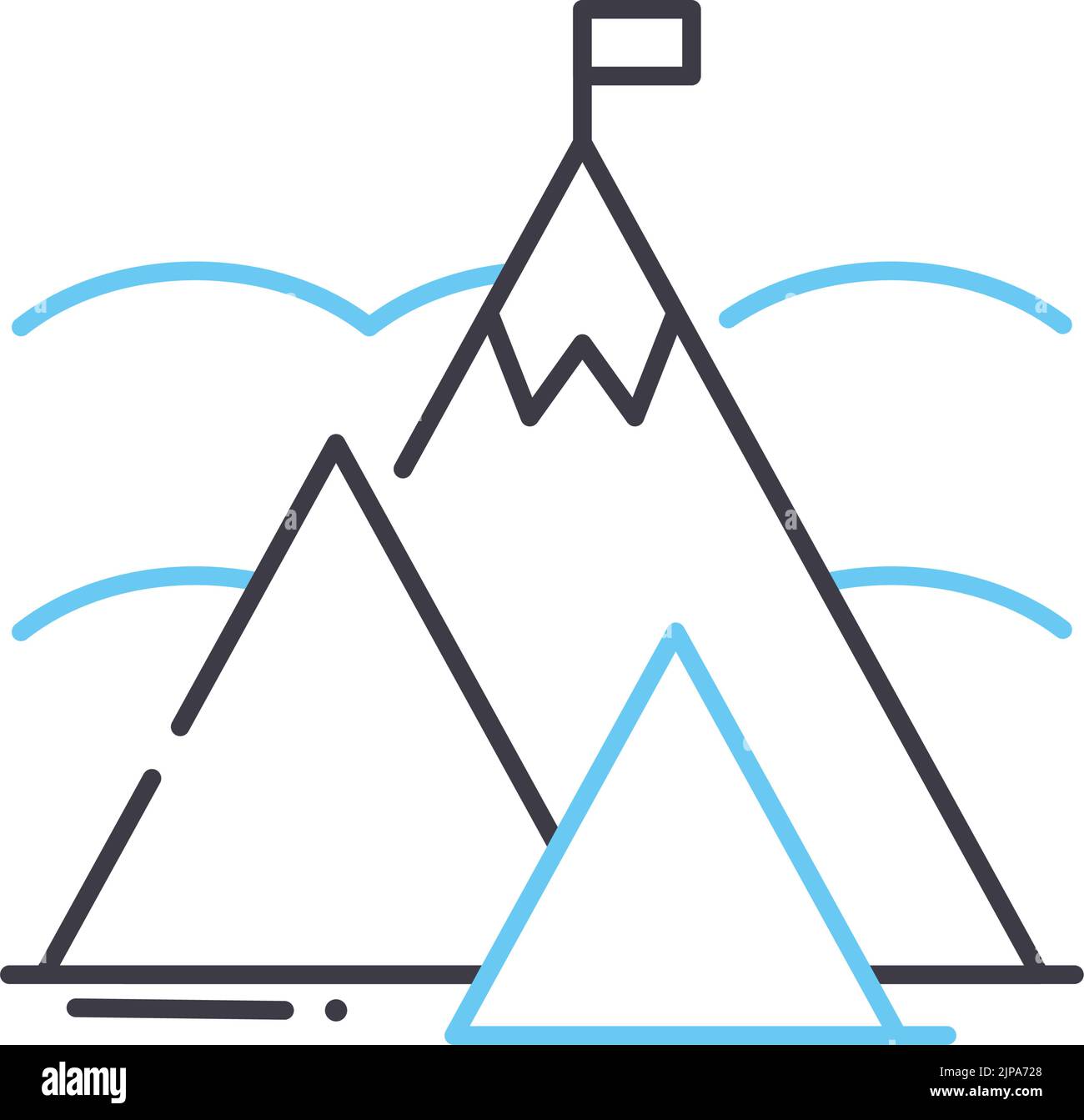 goals line icon, outline symbol, vector illustration, concept sign ...