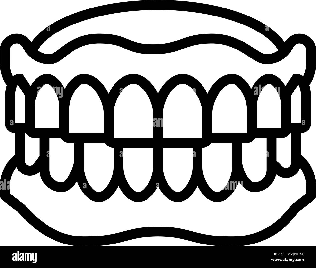 denture dental care line icon vector illustration Stock Vector Image ...