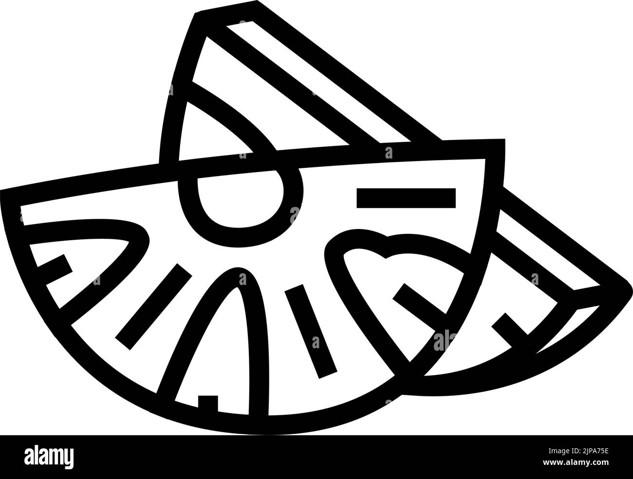 pineapple two slice line icon vector illustration Stock Vector Image ...