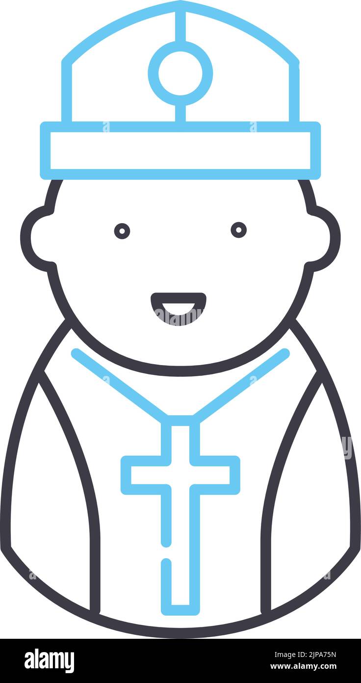 pastor line icon, outline symbol, vector illustration, concept sign ...