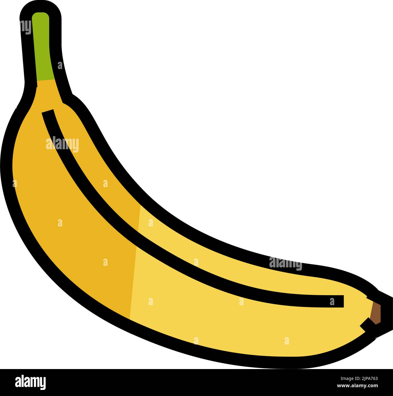 one whole banana color icon vector illustration Stock Vector Image ...