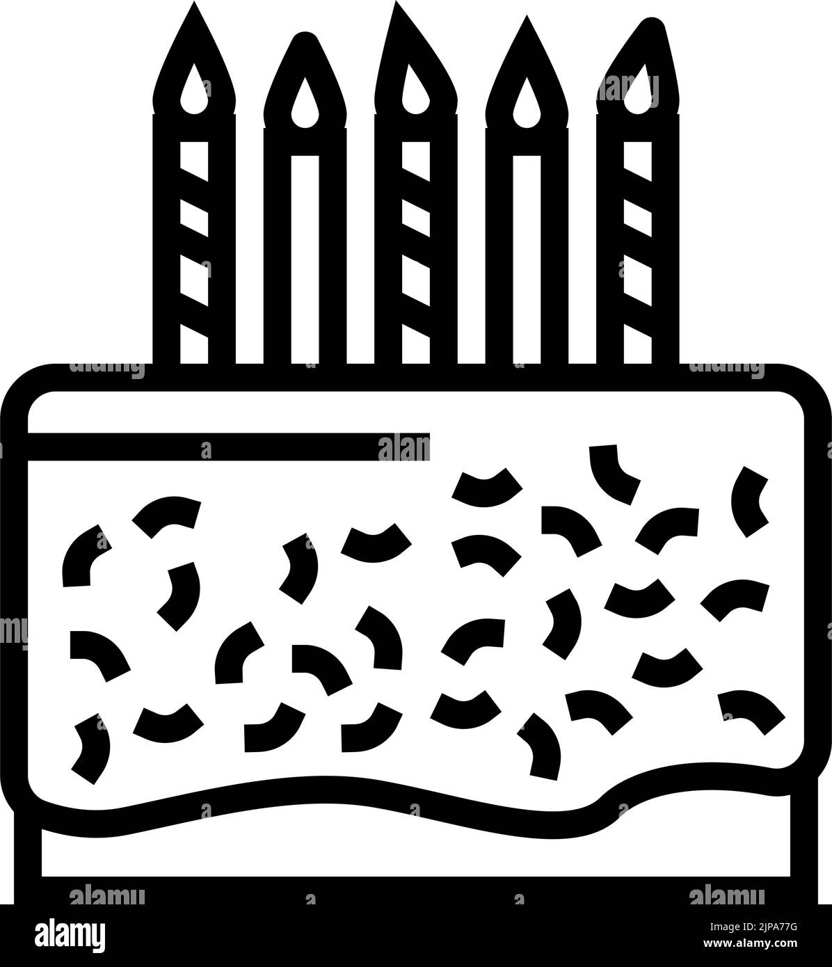 candle cake food dessert line icon vector illustration Stock Vector ...