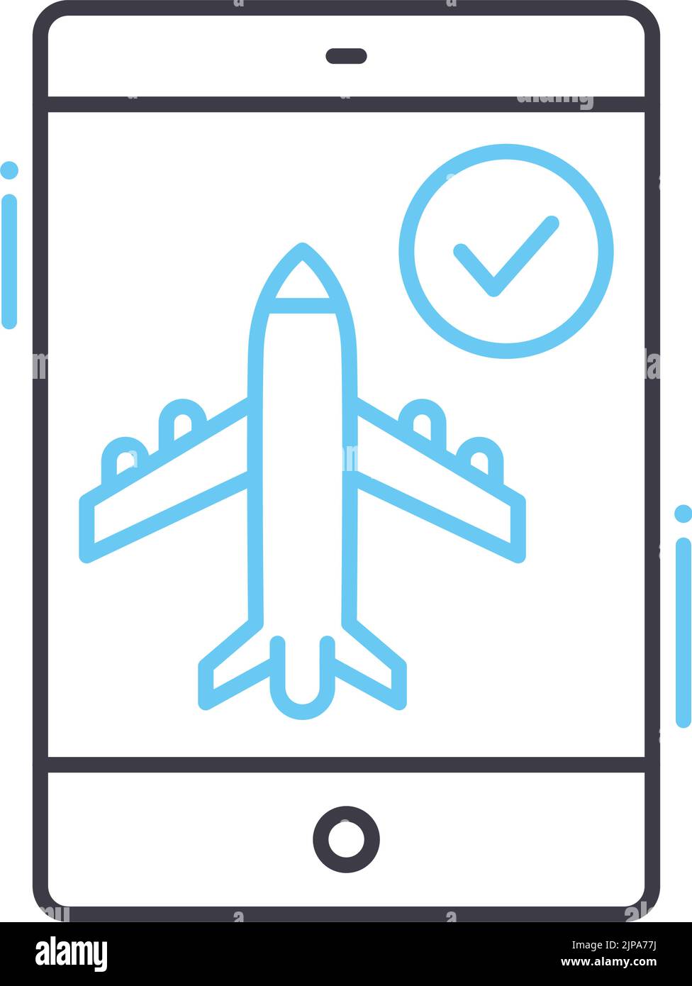 online booking line icon, outline symbol, vector illustration, concept ...