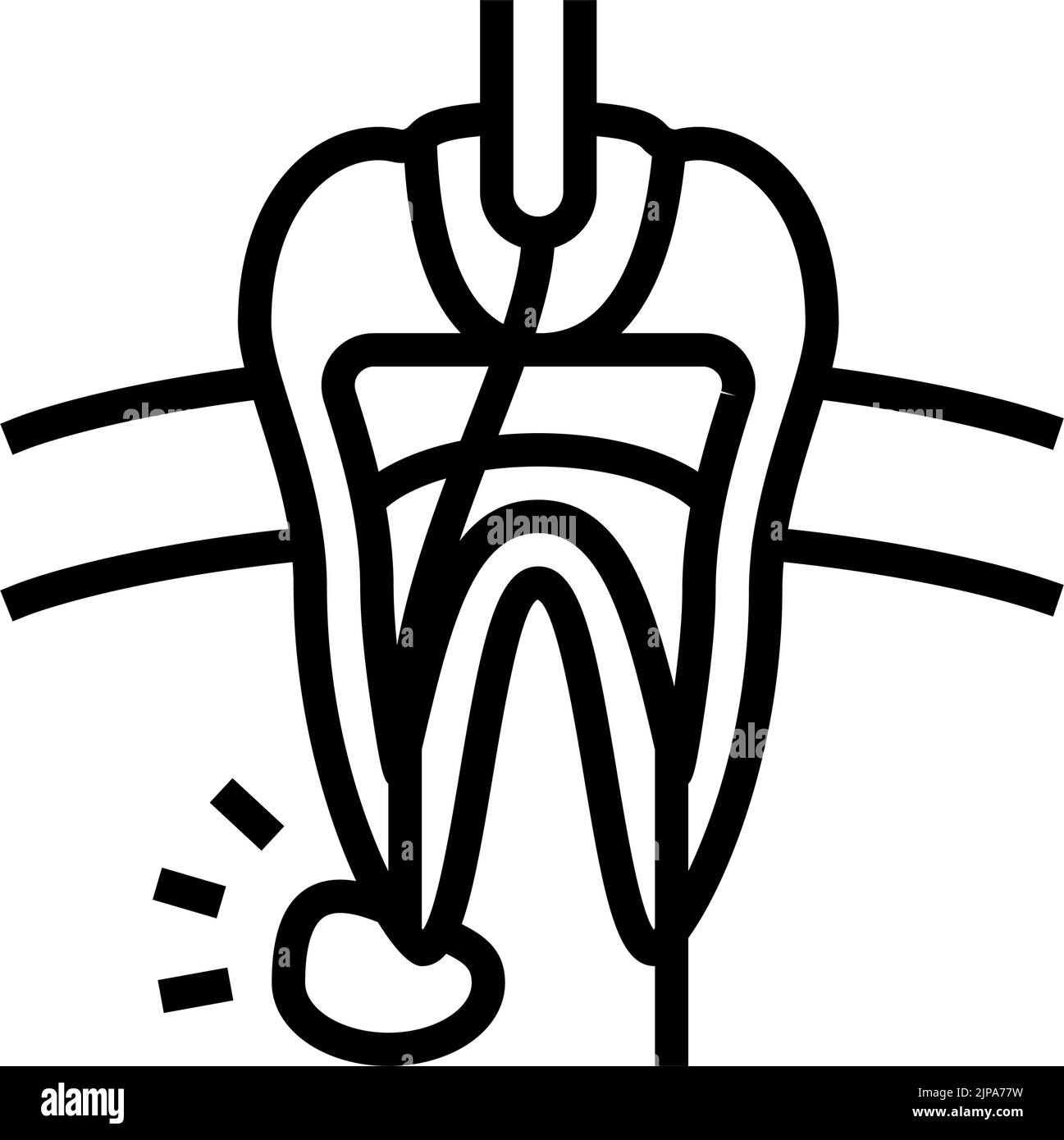 Root Canal Treatment Line Icon Vector Illustration Stock Vector Image And Art Alamy