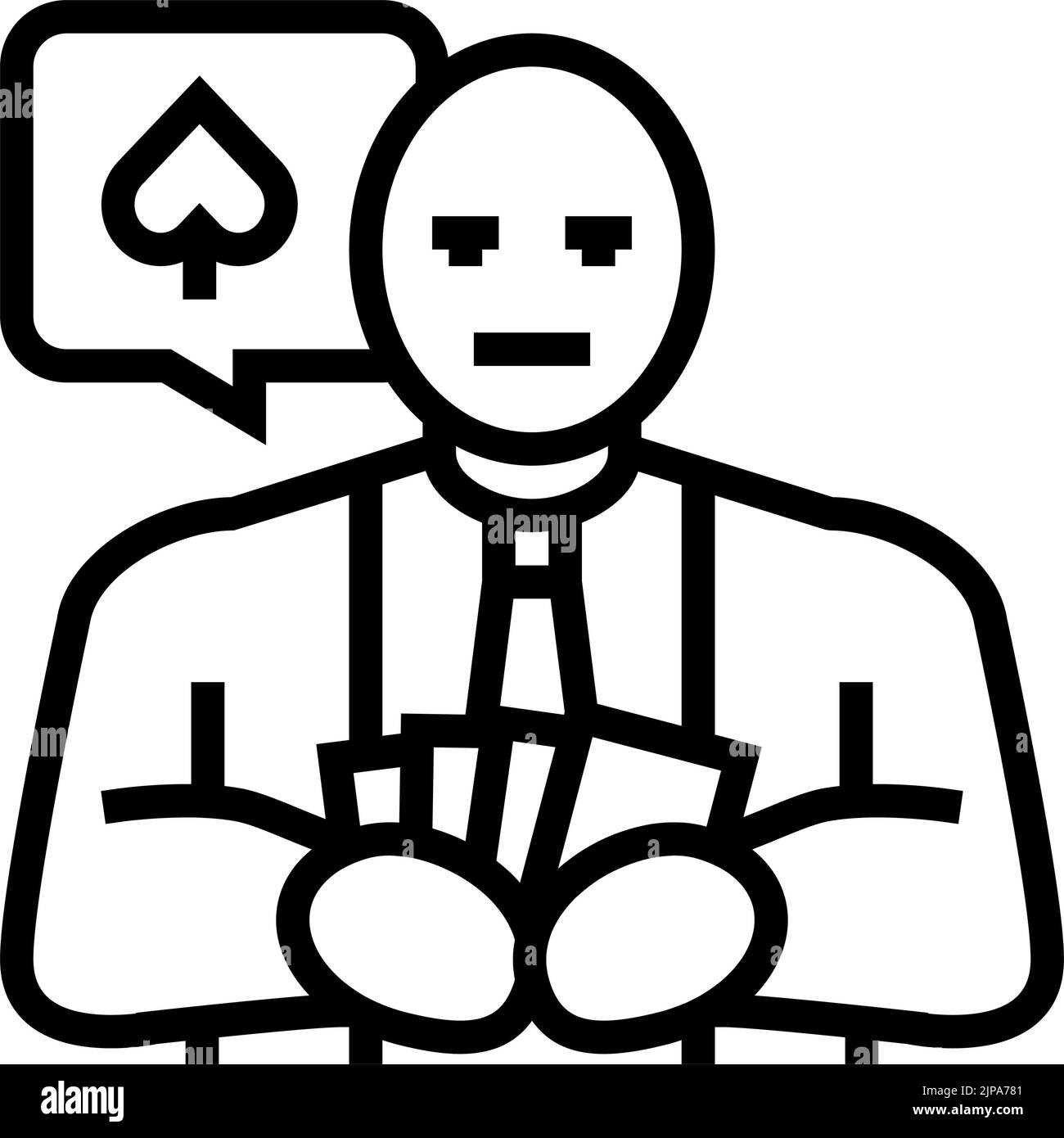 Poker card seven black heart Stock Vector Images - Alamy