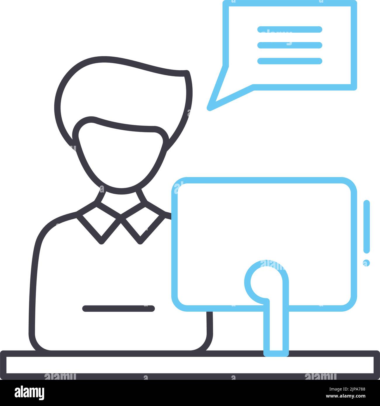 secretary line icon, outline symbol, vector illustration, concept sign ...