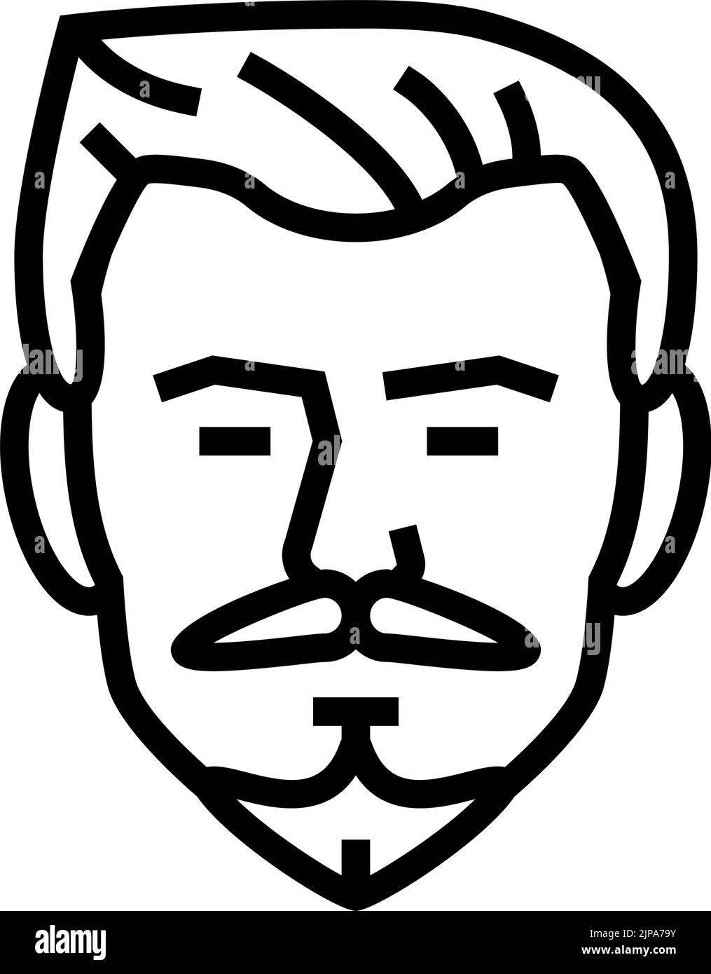 van duke beard hair style line icon vector illustration Stock Vector ...