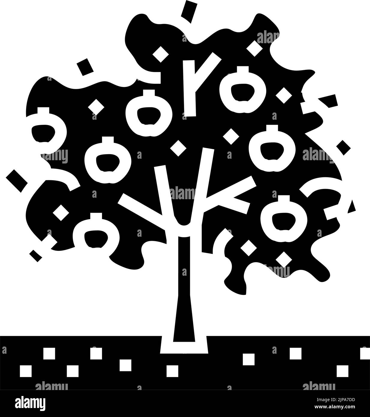 tree apple fruit glyph icon vector illustration Stock Vector Image ...