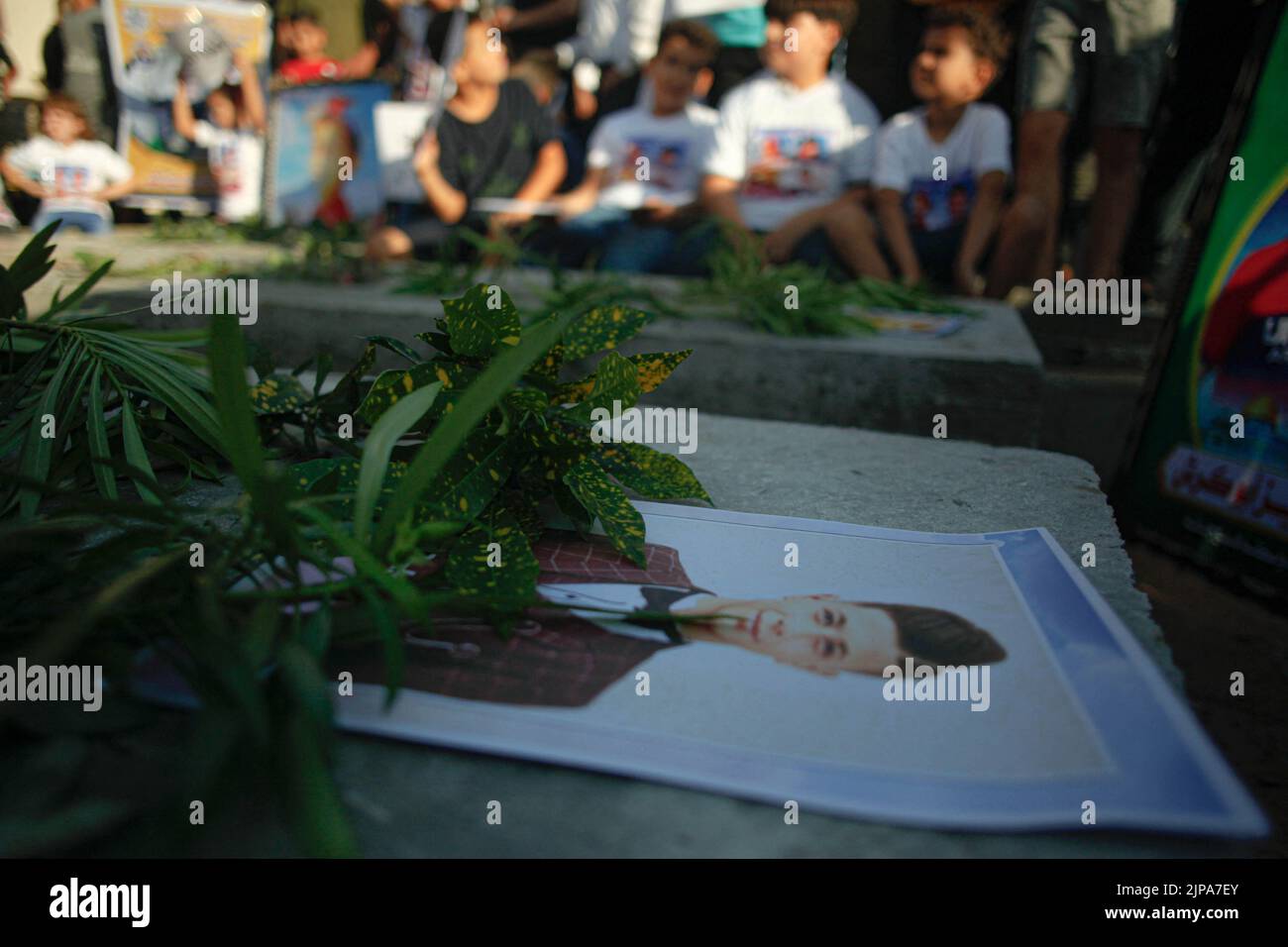 Gaza Strip, August 16, 2022. Najm family sit-in at the site of the ...