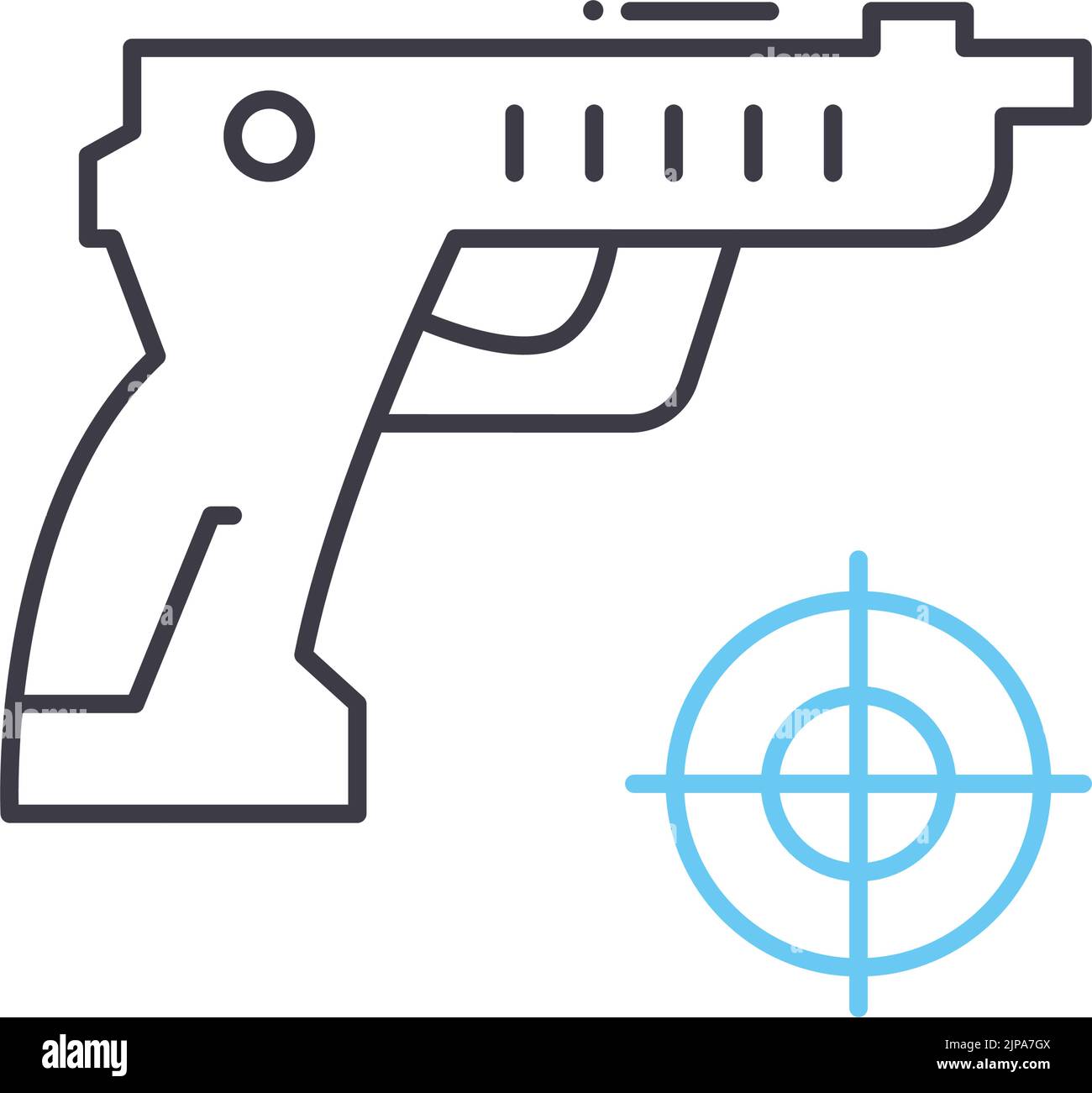shooter line icon, outline symbol, vector illustration, concept sign ...