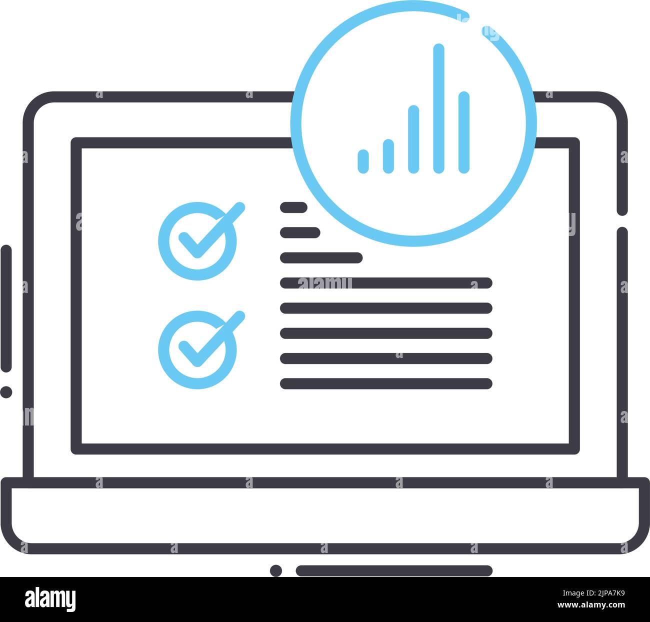 statistical surveys line icon, outline symbol, vector illustration ...
