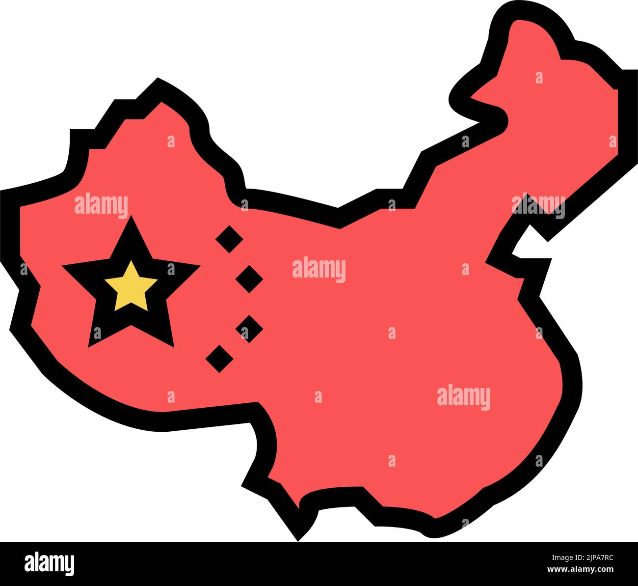 china country map flag color icon vector illustration Stock Vector ...