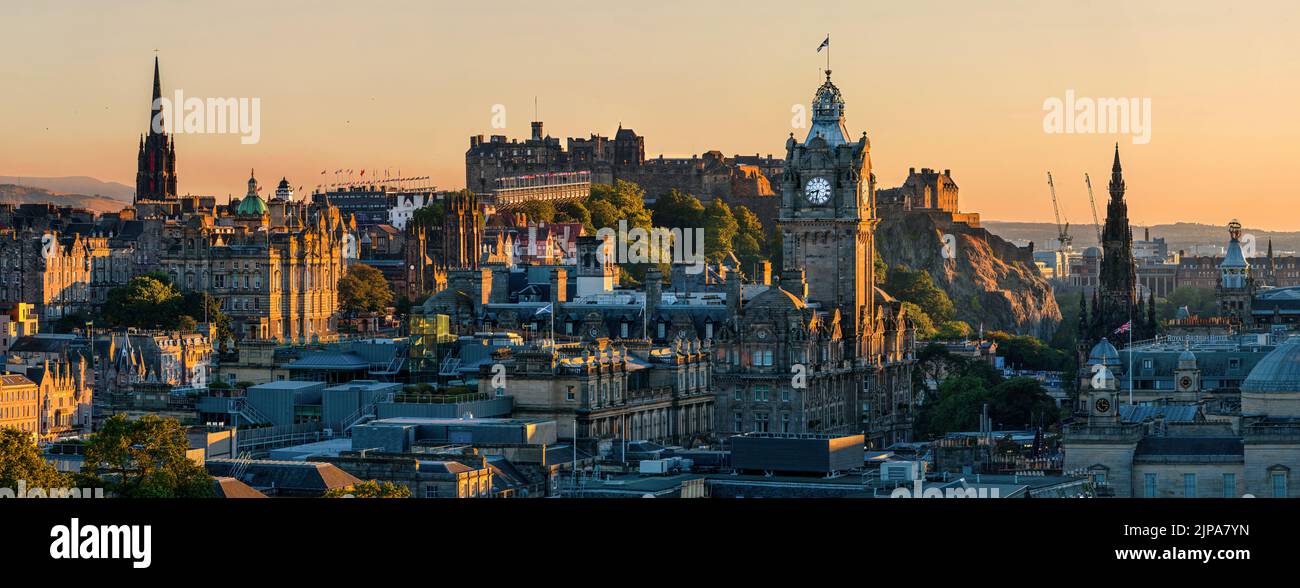 Panoramic View of the capital city of Scotland - Edinburgh Stock Photo ...